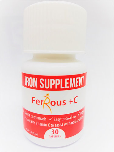 Ferrous + C Iron Supplement 30 Tablets - Adore Pharmacy