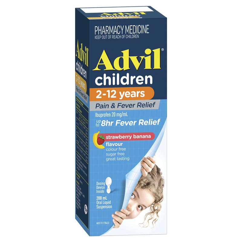ADVIL PAIN & FEVER RELIEF CHILDREN 2-12 YEARS - Adore Pharmacy