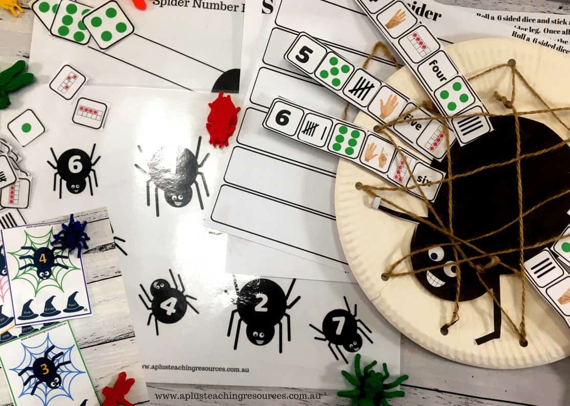 Too Cute To Spook! Spider Printable Number Games