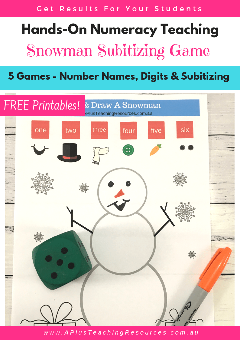 Snowman Subitizing Games {5 FREE Math Games}