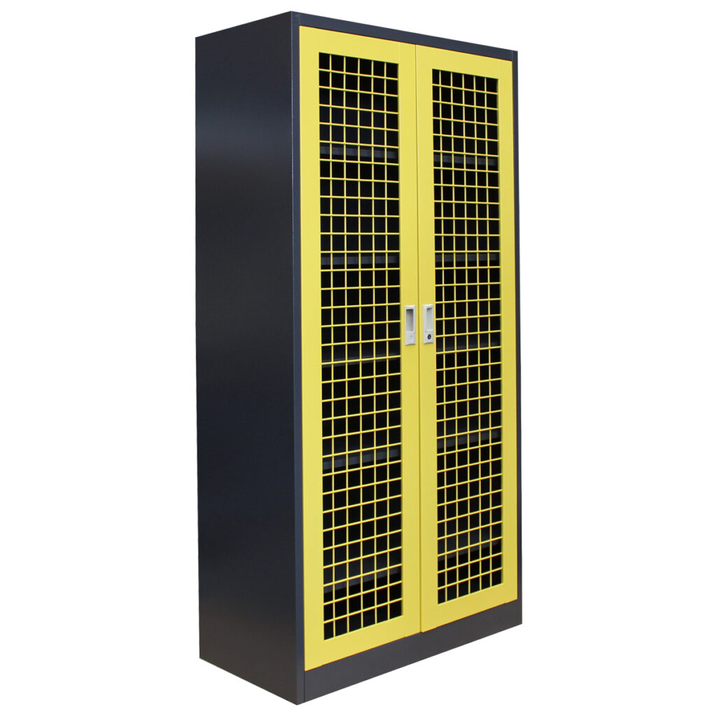Mesh 2 Door Cabinet: Convenient Lockable Storage Solution
