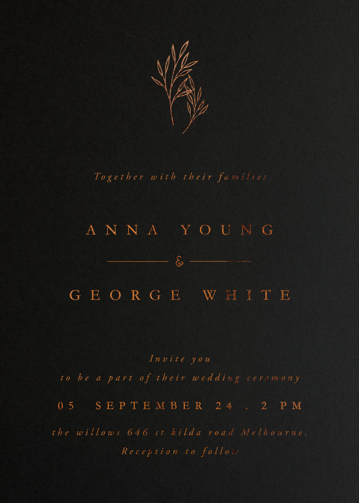 Customise Luna Wedding Invitations by Paperlust
