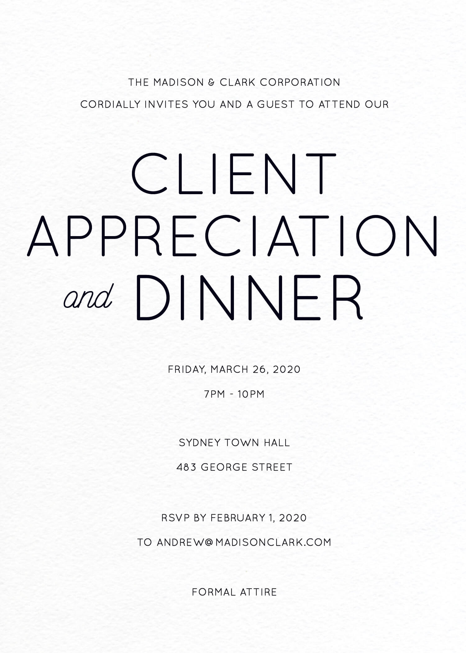 Customise Modern Corporate Event Invitations by Paperlust