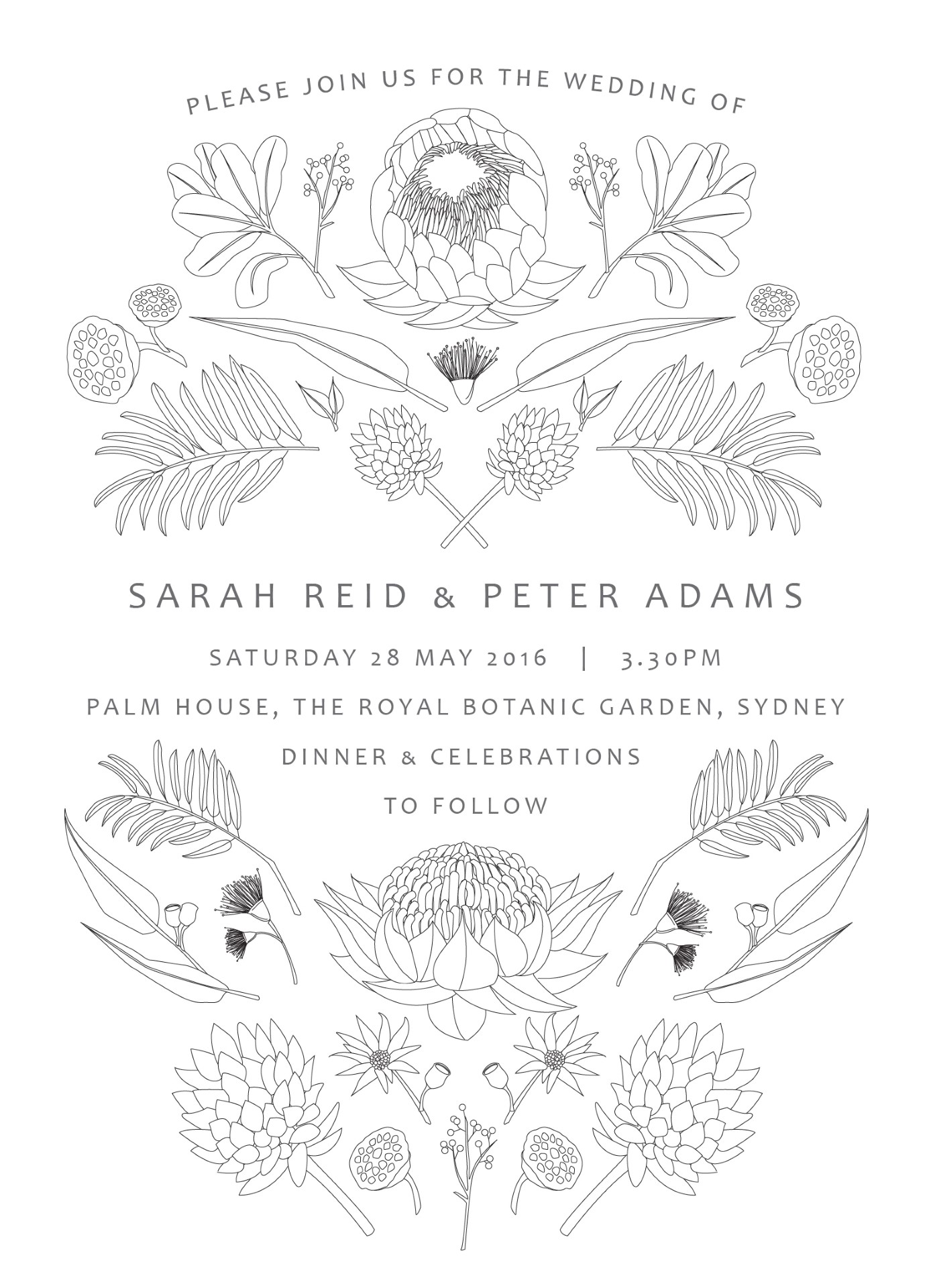 Australian Native Colour In Wedding Invitations by Paperlust