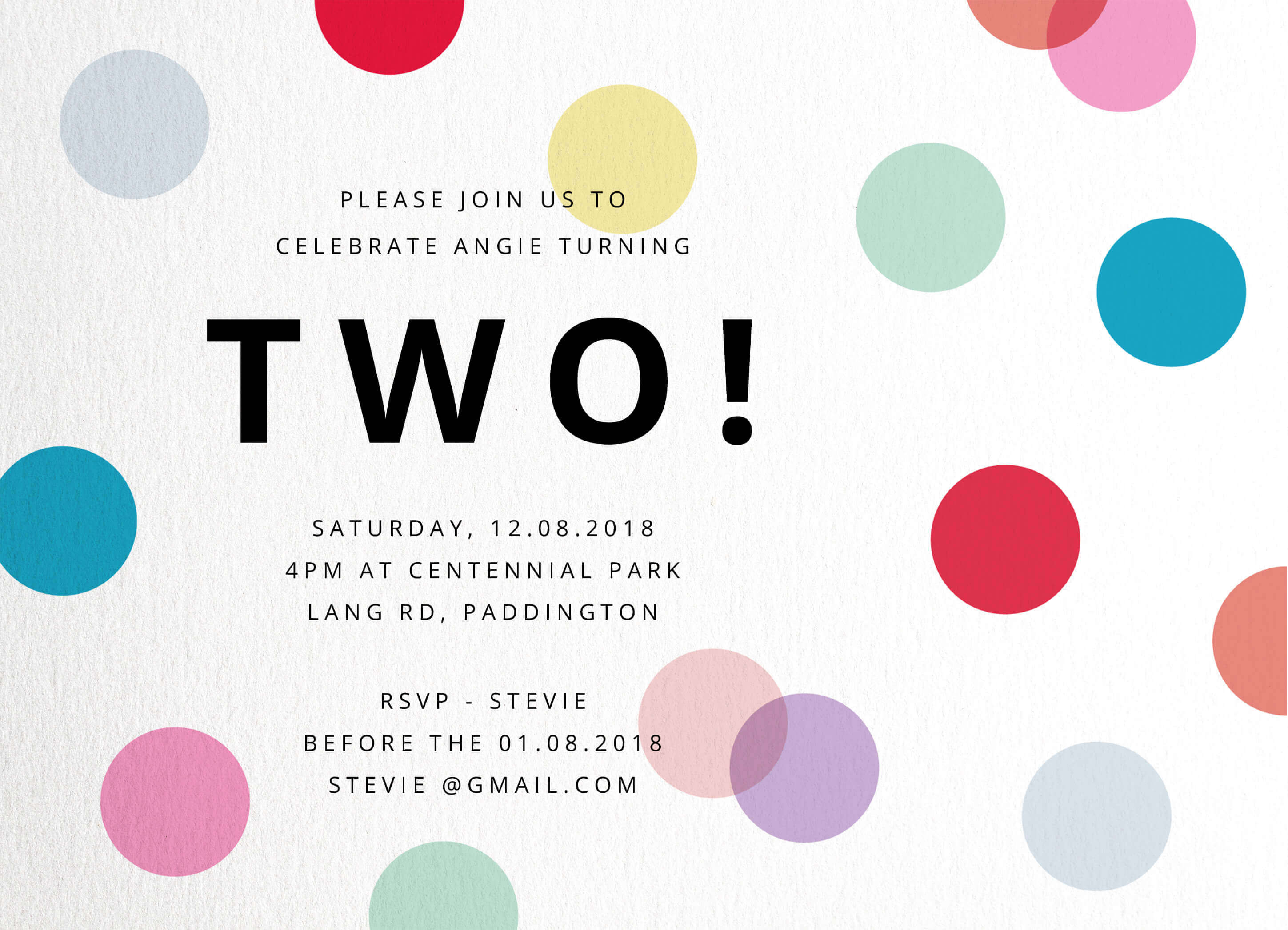 Customise Polka Dot Birthday Invitations by Paperlust