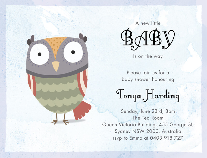 Customise Owl Baby Cry Baby Shower Invitations by Paperlust