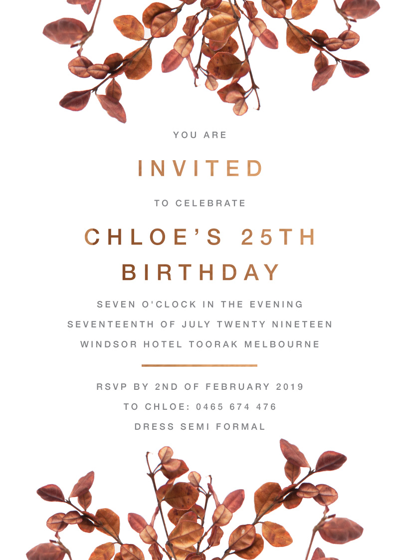 Customise Fall Leaves Birthday Invitations by Paperlust