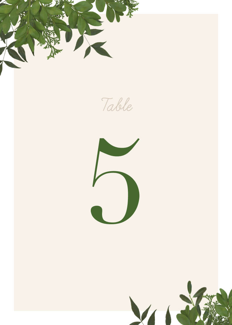 Mod Botanical Table Numbers by Paperlust