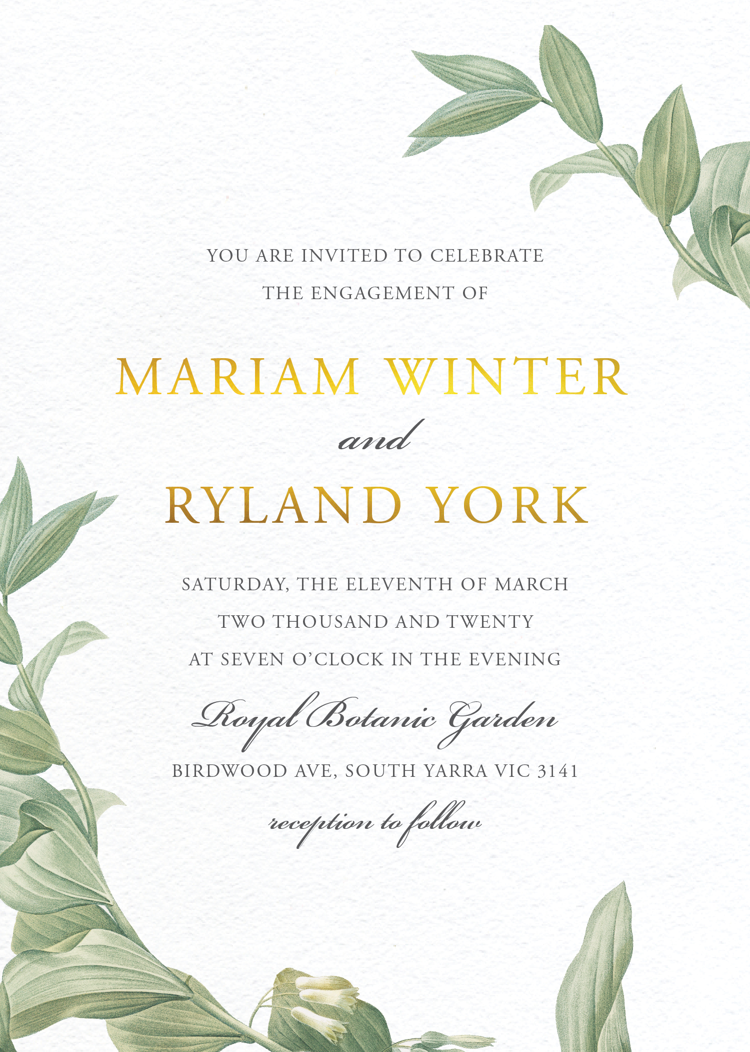 Customise Branch Engagement Invitations by Paperlust