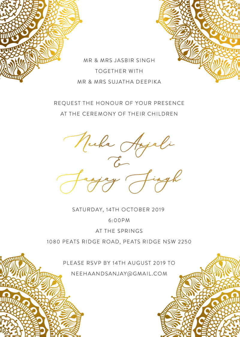 Customise White Vivaha Wedding Invitations by Paperlust