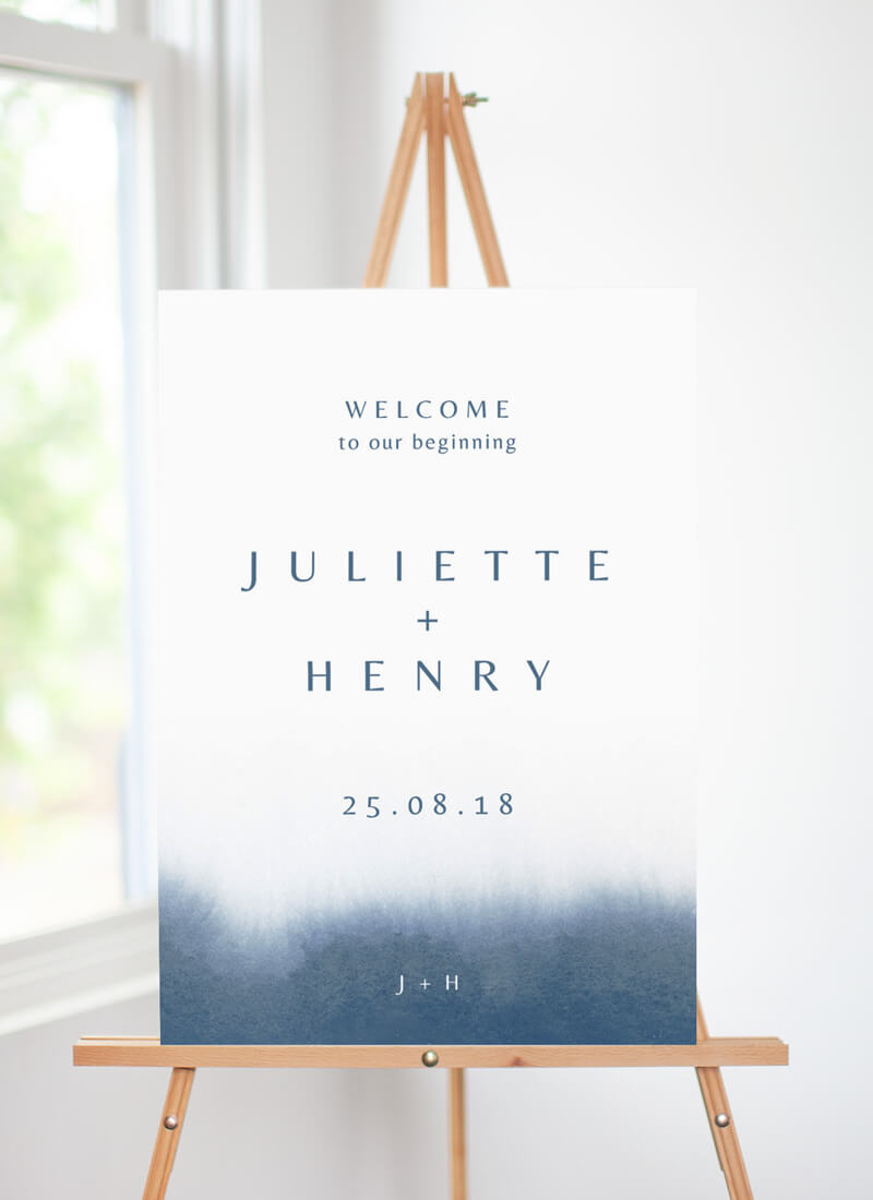 Deep Blue Wedding Signs by Paperlust