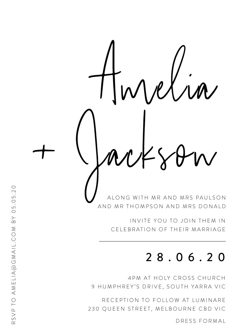 Linear Wedding Invitations by Paperlust