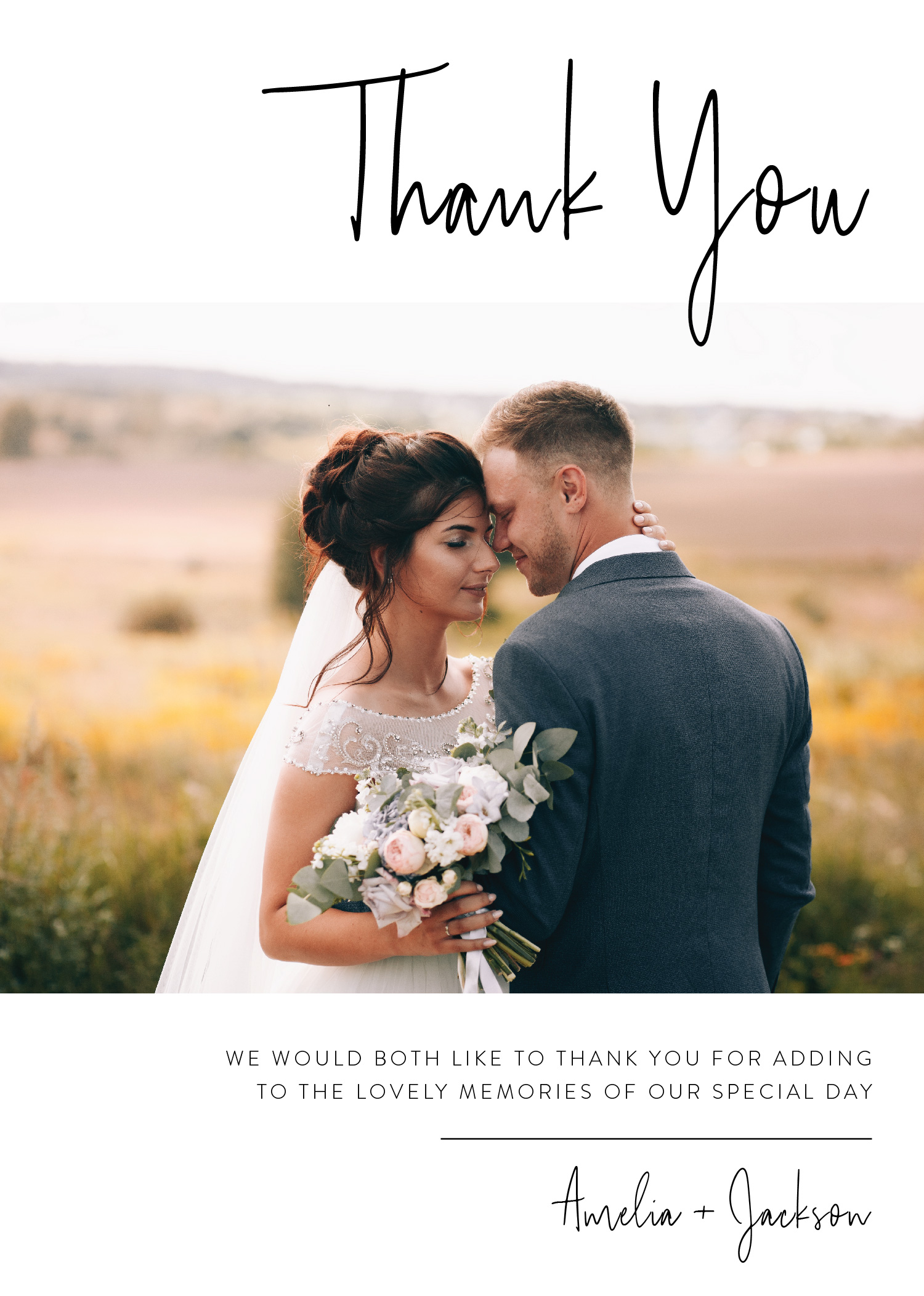 Linear Wedding Thank You Cards by Paperlust