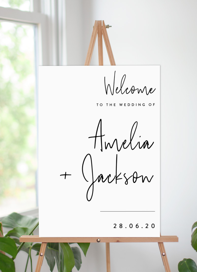 Customise Linear Wedding Signs by Paperlust