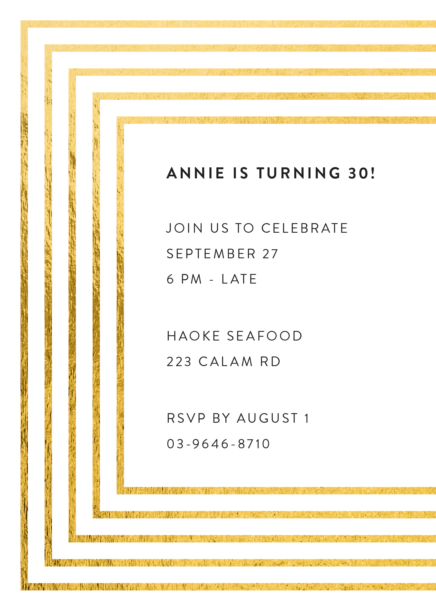 Customise Framed Birthday Invitations by Paperlust