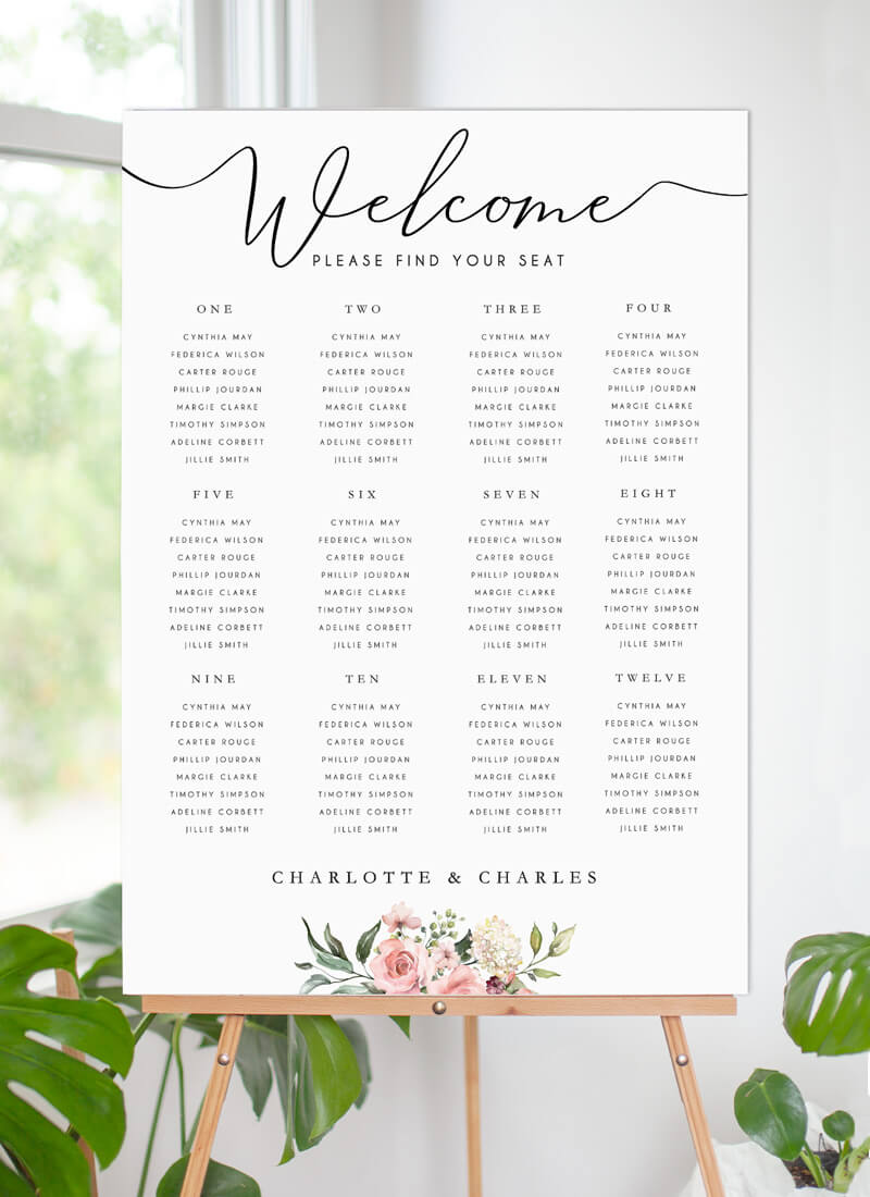 Burnt Butter Cakes Wedding Seating Chart by Paperlust