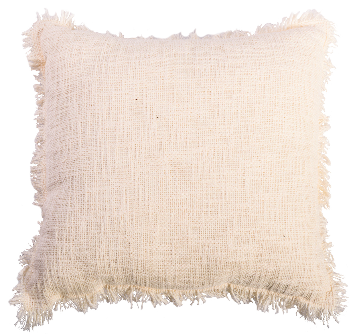 Cream Fringed Cushion - 45cmSQ - The Event Mill