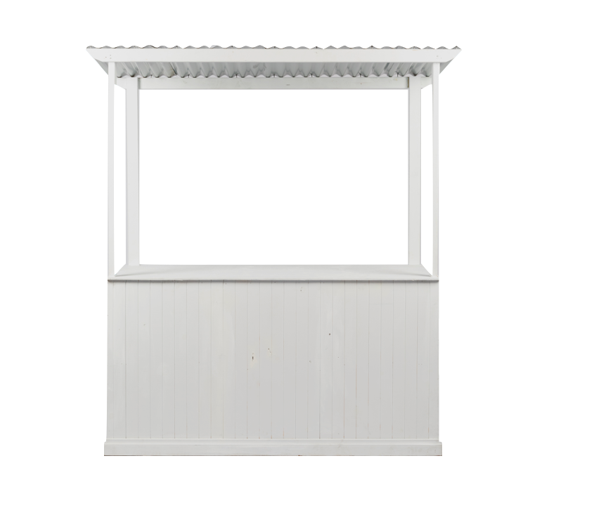 White Timber Slatted Market Stall - 1.8mW x 2.2mH x 60cmD - The Event Mill