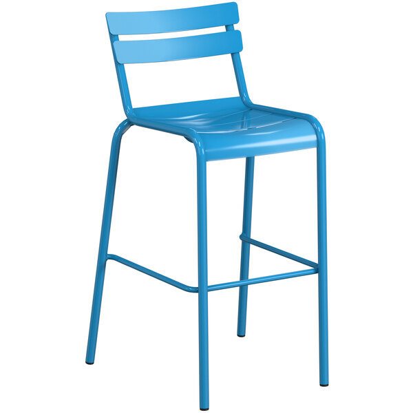 Blue High Bar Chair- 43cmL x 51cmW x 105cmH - The Event Mill