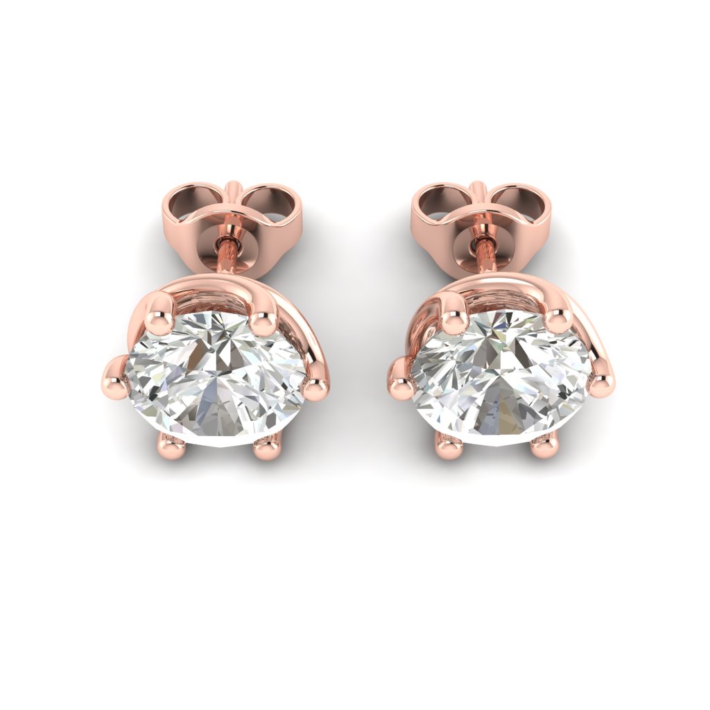Diamond Rose Gold Eye of Cyclone Stude Earrings | Brilliyond Jewellery