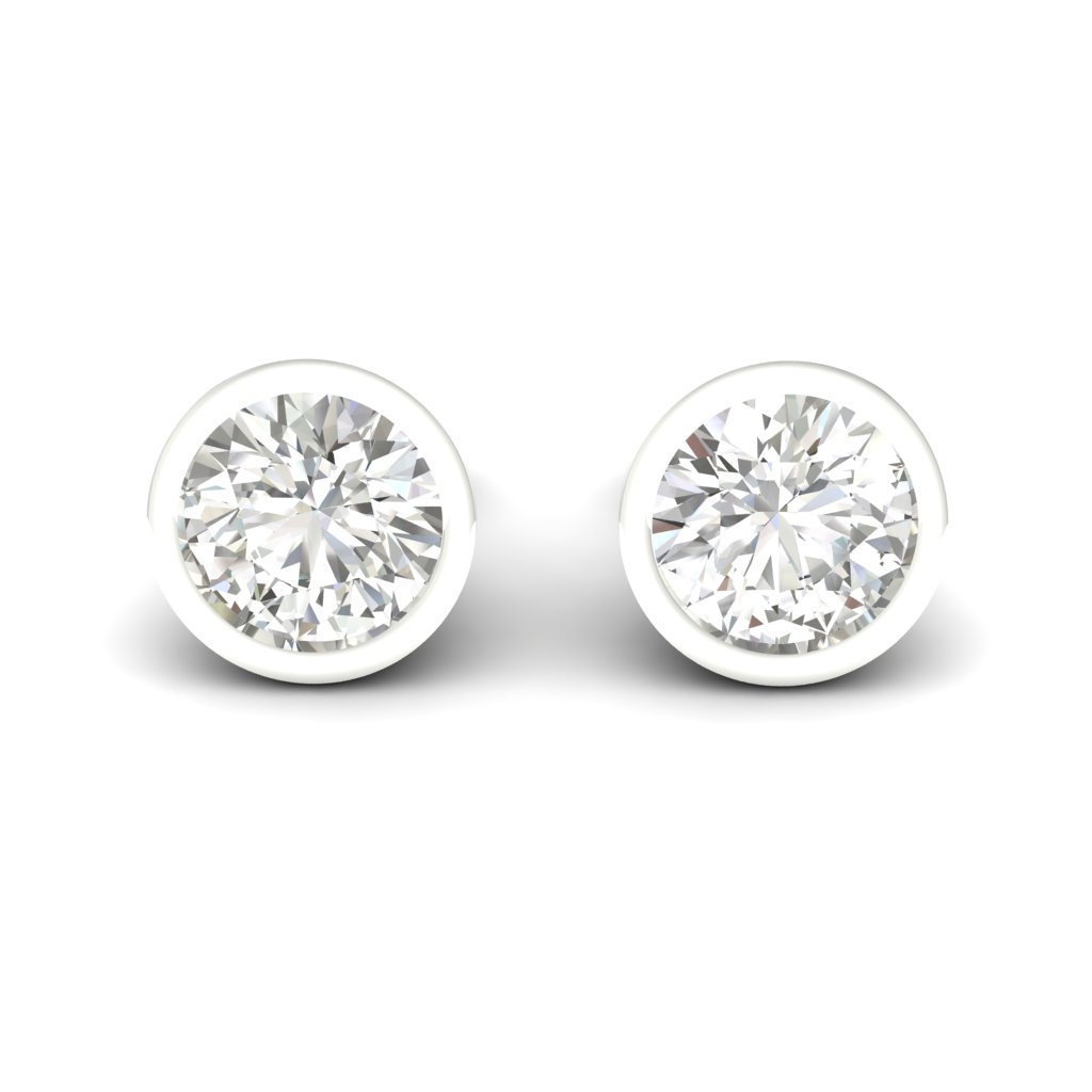 Diamond White Gold Imperial Cone Stud Earrings | Brilliyond Jewellery