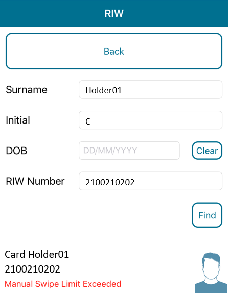 What does the manual swipe limit exceeded mean on the RIW App? : Rail ...