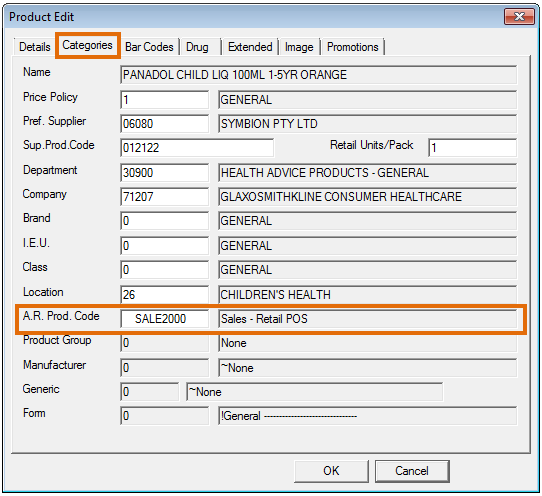 Minfos A.R. Product Codes : Help Centre