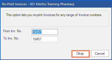 Print Previous Stock Transfer Invoice in Minfos : Help Centre