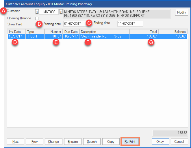 Print Previous Stock Transfer Invoice in Minfos : Help Centre