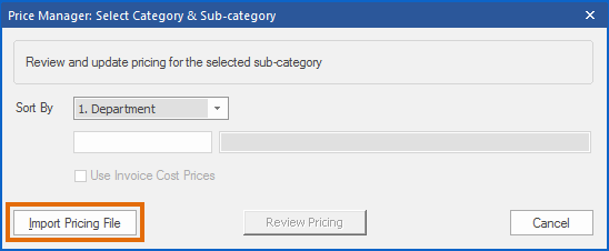 Import a Retail Pricing file in Minfos : Help Centre
