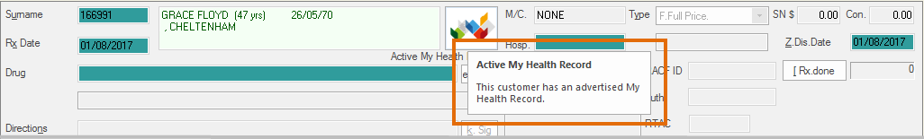 View a customer's My Health Record in Minfos : Help Centre
