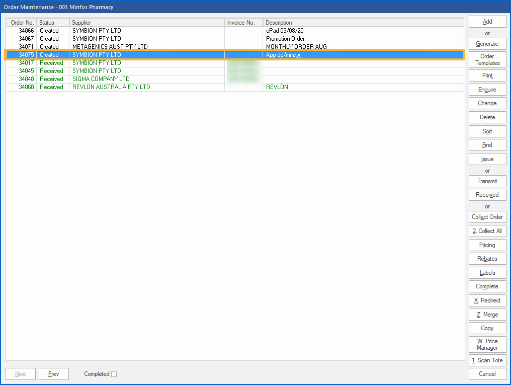 Order with the Minfos App : Help Centre