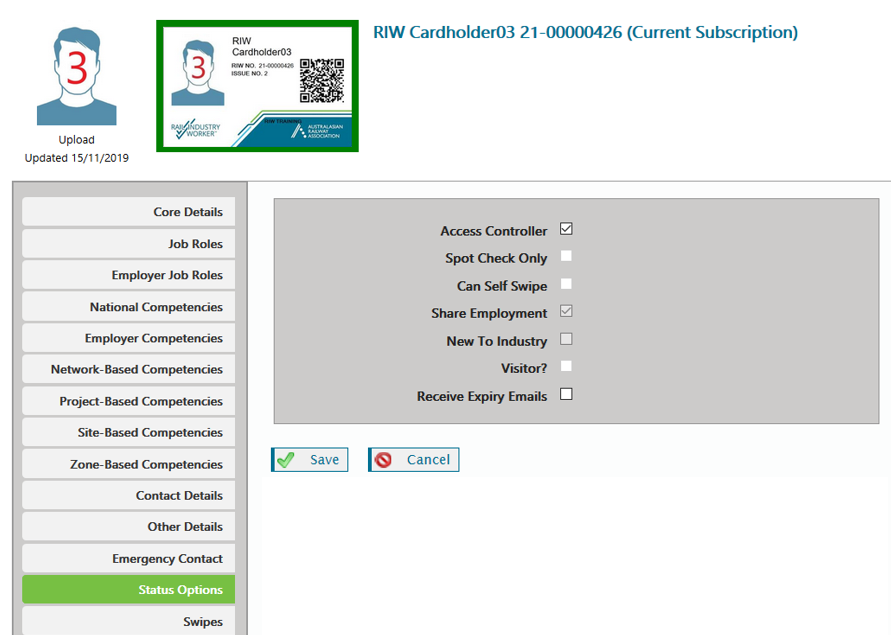 Cardholder Management : Rail Industry Worker Service Desk