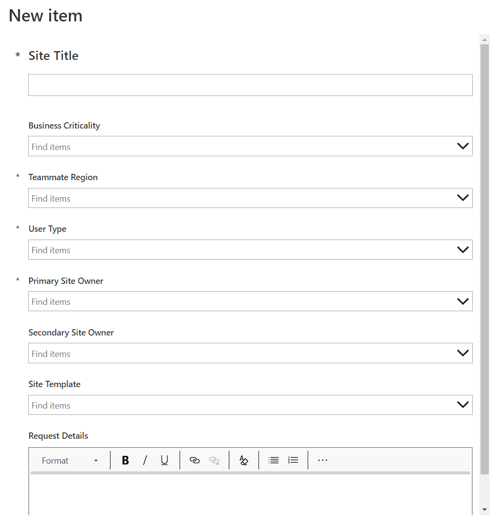 It Request Form Sharepoint