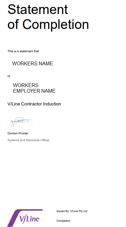 Induction.V/Line Contractor Induction (43024) : Rail Industry Worker ...
