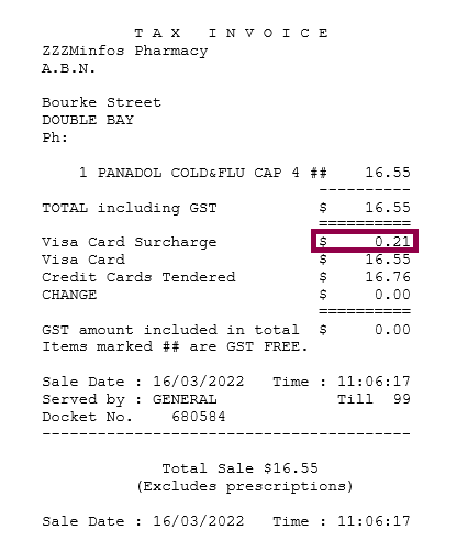 Apply a card surcharge to a sale : Help Centre
