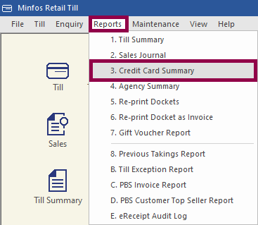 Credit card summary report : Help Centre