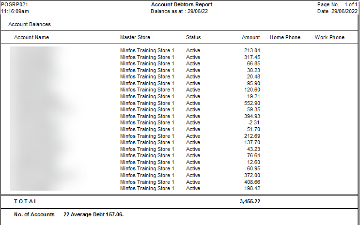 Centralised customer accounts debtors and ageing report : Help Centre