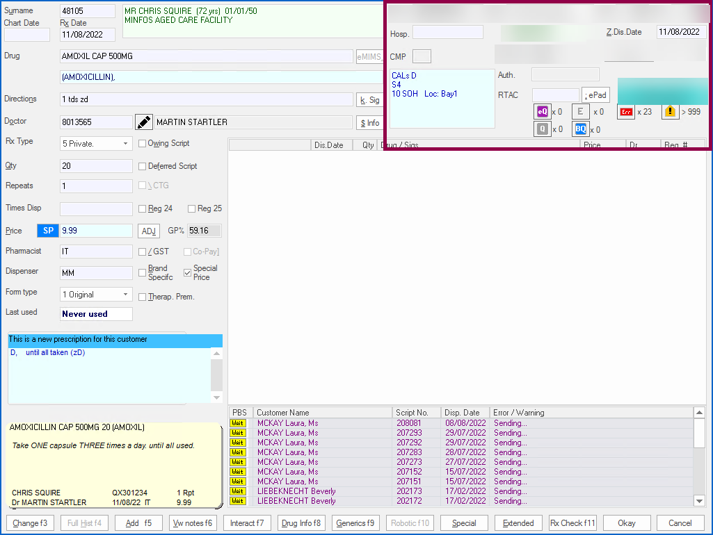 Dispense a paper Prescription in Minfos : Help Centre