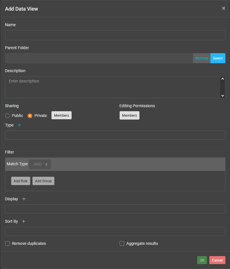 Adding a Data View : PROJECTAL