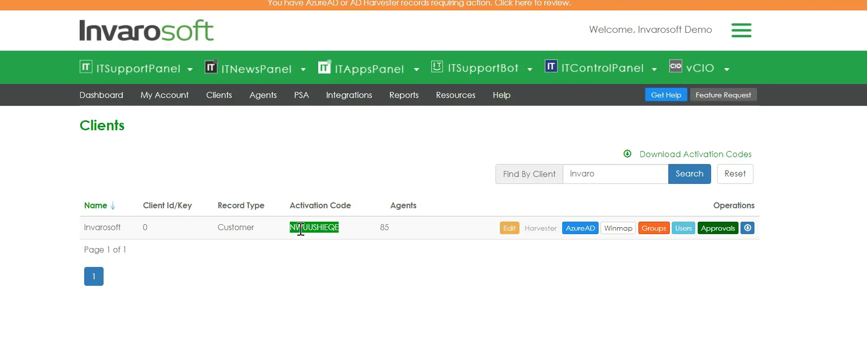 Deactivate and activate an agent (Windows App) : Support Portal