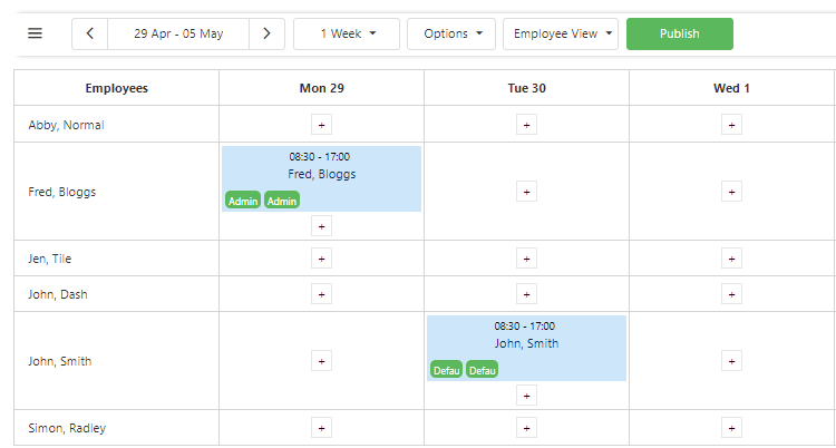 Rostering Staff : ClockOn Online Knowledge Base