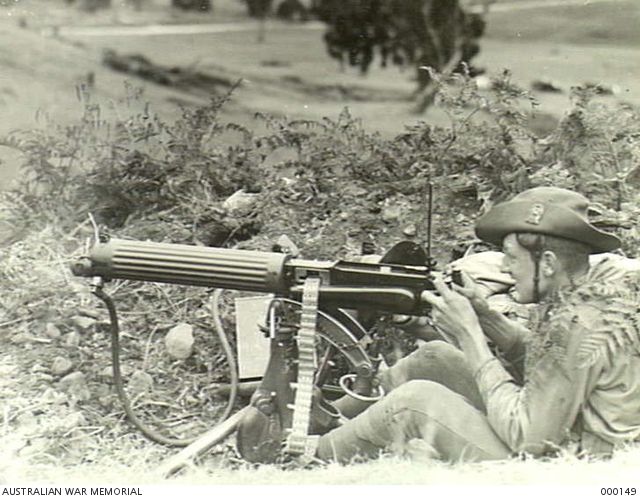 MACHINE GUNNERS IN ACTION ON RANGE. ARMY. MILITIA. (NEGATIVE BY E.L.C ...