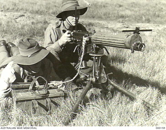 MACHINE GUN TRAINING. ARMY. MILITIA. (NEGATIVE BY E.L.C.). | Australian ...
