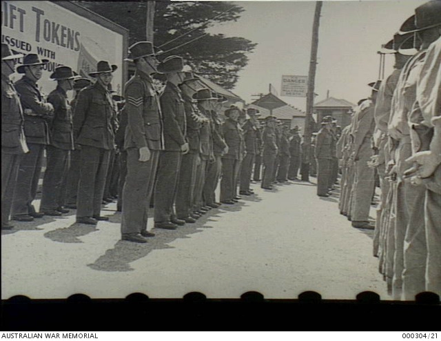 Troops of the Advance Party of the 6th Division AIF assembled at the ...