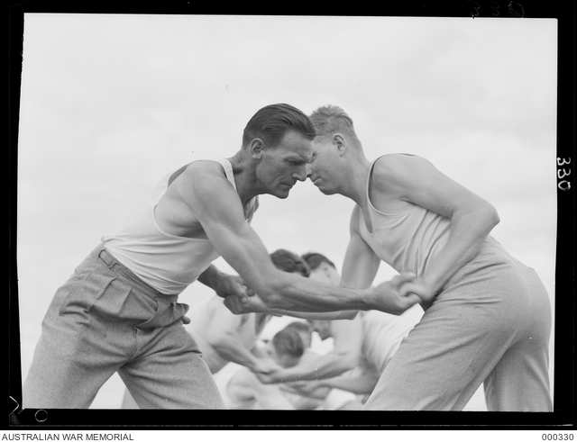 DEMONSTRATING DOUBLE ARM PUNCHING IN PAIRS AT THE SHOWGROUNDS ARE ...