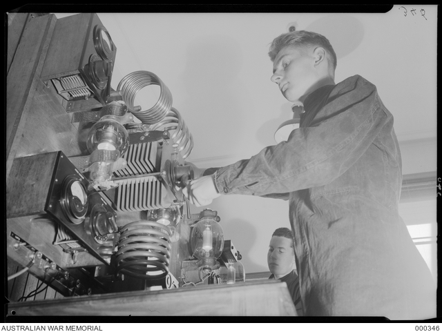 POINT COOK - A WIRELESS OPERATOR TRAINEE MAKES ADJUSTMENTS TO GROUND ...