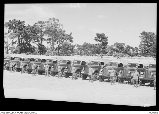 BROADMEADOWS - MOTOR TRANSPORT CONVOY ASSEMBLED PRIOR TO DEPARTURE FOR ...