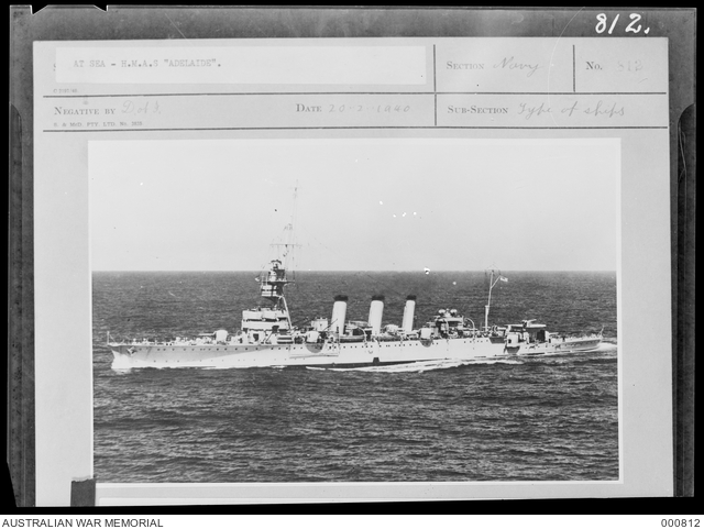 PORT SIDE VIEW OF HMAS ADELAIDE. NAVY. TYPES OF SHIPS. | Australian War ...