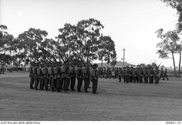 The two sections of the guard detail on parade for the Changing of the ...